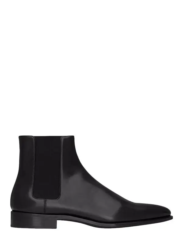 Saint Laurent Adrien Box Leather Chelsea Boots - Black