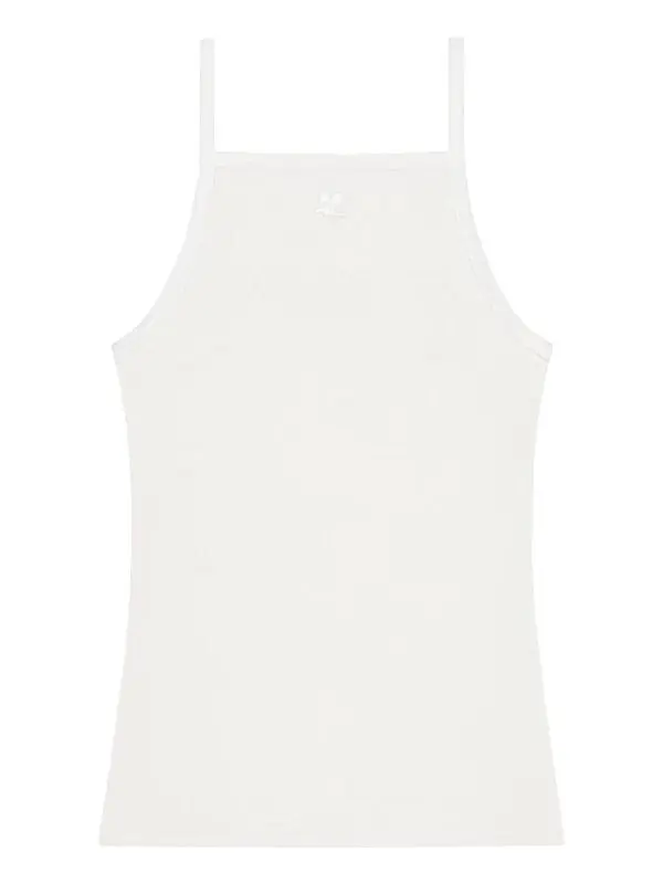 COURREGES Ribbed Tank Top - White
