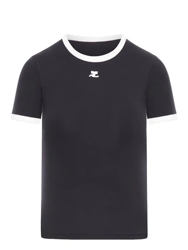 COURREGES Cotton T-shirt - Black