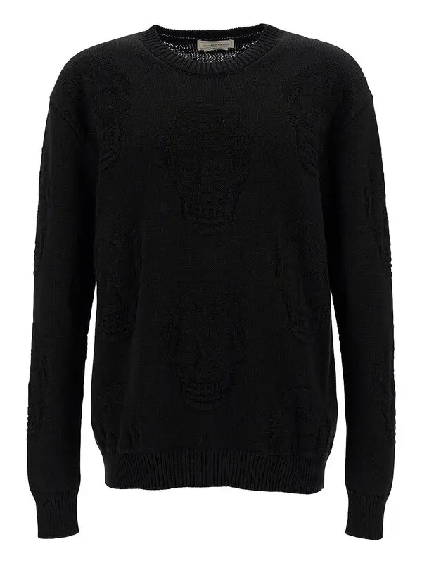 Alexander McQueen Cotton Skull Embellished Sweater - Multicolor