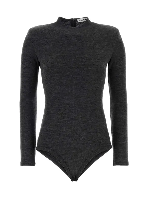 JIL SANDER Wool Bodysuit - Gray