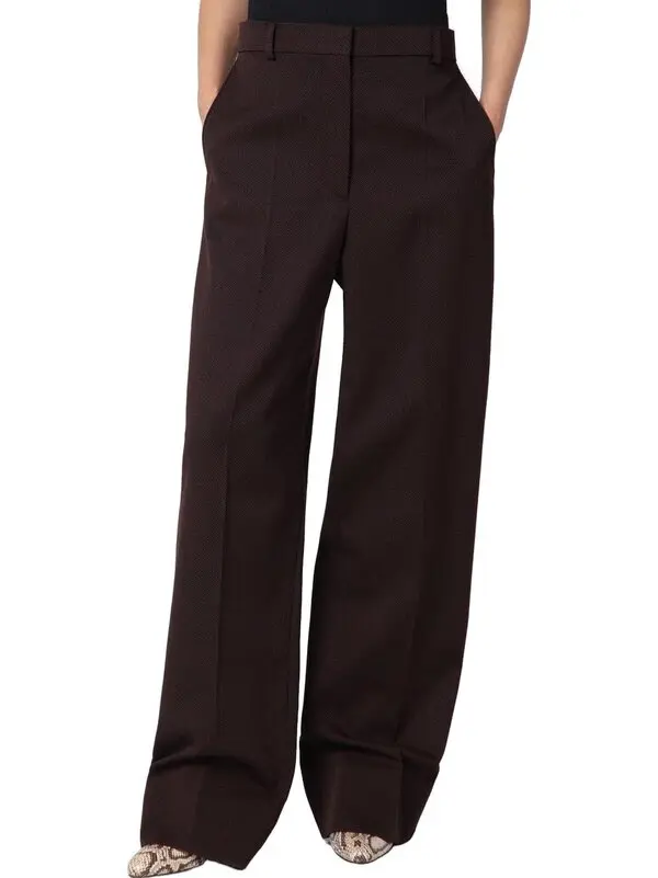 Stella McCartney Wool Straight Leg Trousers - Brown