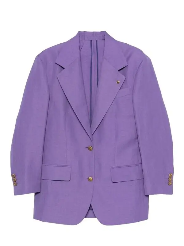 Versace Peak Lapels Single-breasted Jacket - Purple