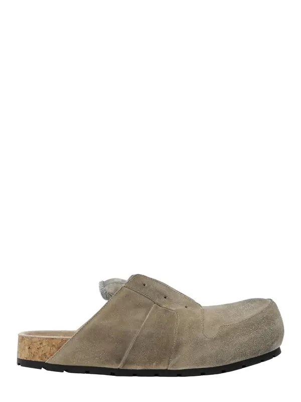 Balenciaga Dumbo Sabot In Distressed Suede Calfskin - Cream