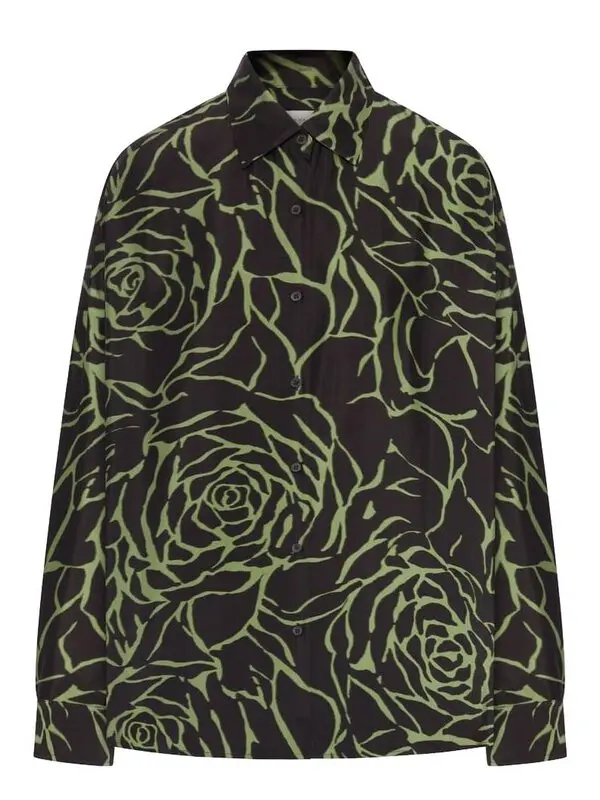 Dries Van Noten Long-sleeved Printed Shirt - Black