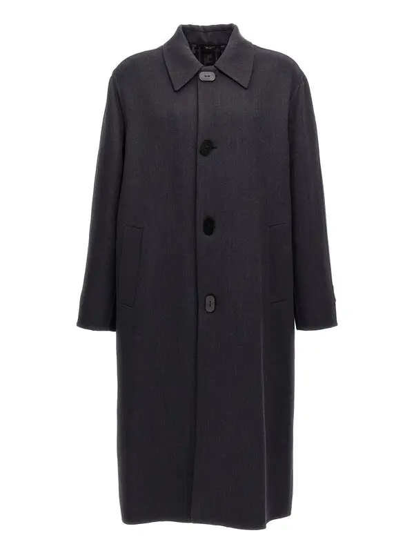 Fendi Double Wool Coat - Blue