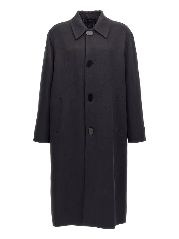 Fendi Double Wool Coat - Blue