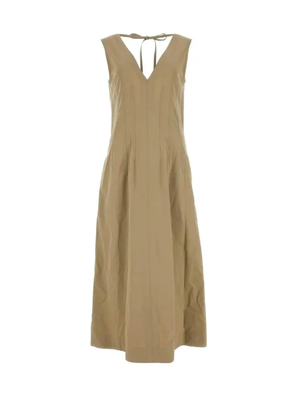 Bottega Veneta Cappuccino Cotton Blend Dress - Brown