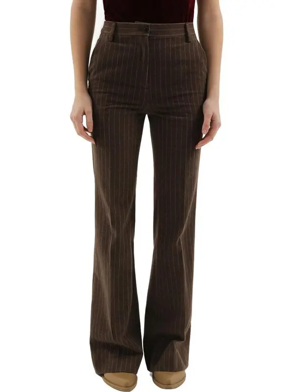1989 STUDIO Striped Flared Pants - Brown