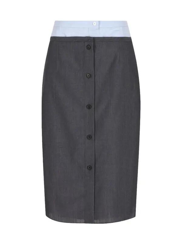 Prada Wool Midi Skirt - Multicolor