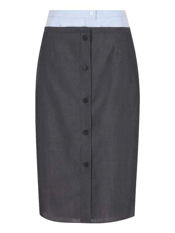 Prada Wool Midi Skirt - Multicolor