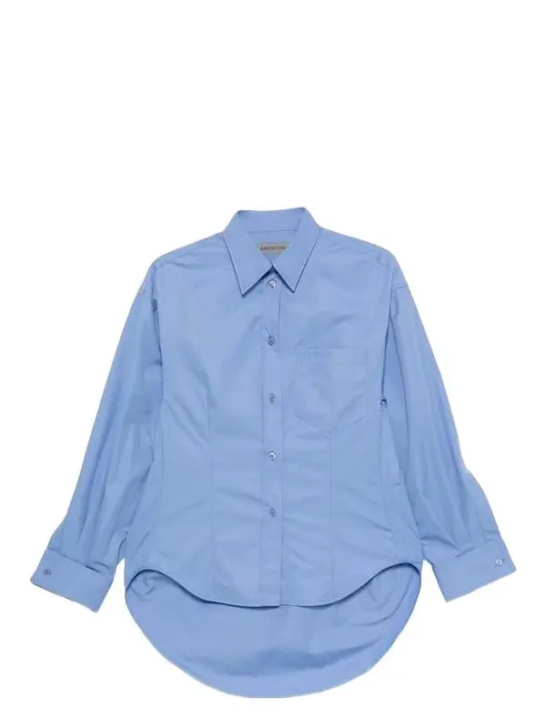 Balenciaga Cotton Polyester Long Sleeve Button-up Shirt - Blue