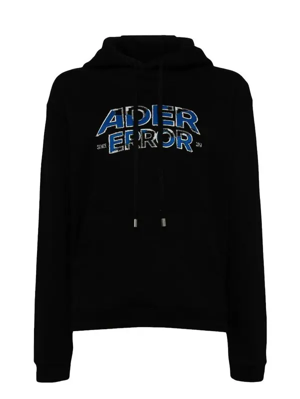 ADER ERROR Cotton Jersey Hooded Sweatshirt - Black