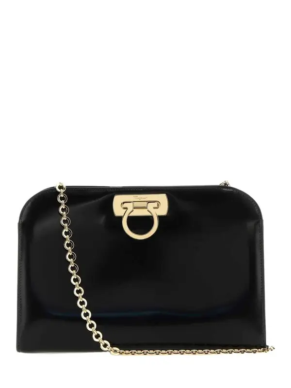 FERRAGAMO Leather Clutch - Black