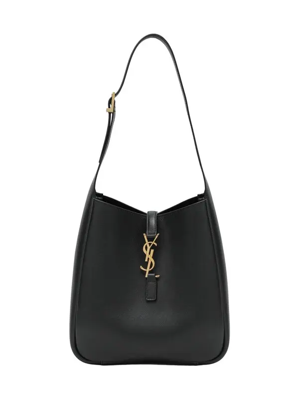 Saint Laurent Small Le 5 Ã€ 7 Bag In Textured Leather - Black