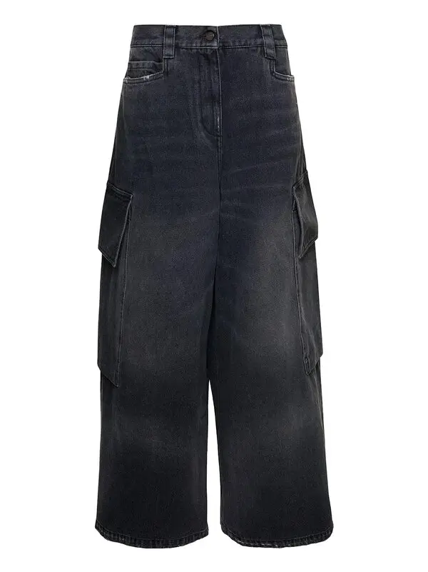 Palm Angels Wide Denim Parachute - Multicolor