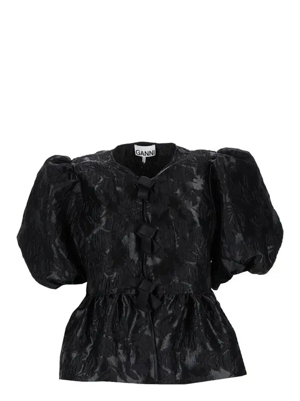 GANNI Top Peplum - Black