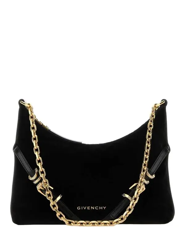 Givenchy Velvet Voyou Party Shoulder Bag - Black