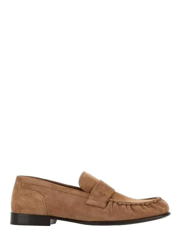 JIMMY CHOO Suede Ellis Loafers - Brown