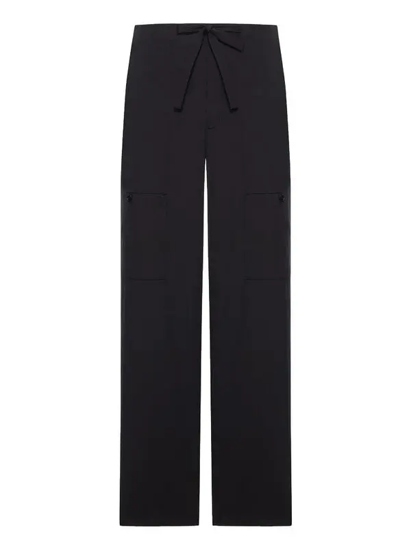 JIL SANDER Cotton Poplin Cargo Pants - Black