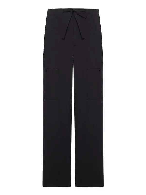 JIL SANDER Cotton Poplin Cargo Trousers - Black