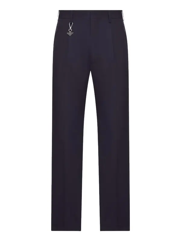 Prada Tailored Cotton Poplin Trousers - Blue