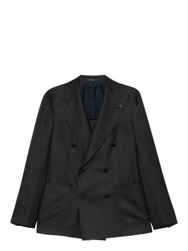 Tagliatore Double-breasted Silk-blend Blazer - Blue
