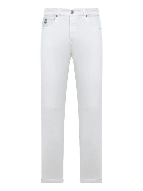 Brunello Cucinelli Snow" Stretch Cotton Jeans - Multicolor