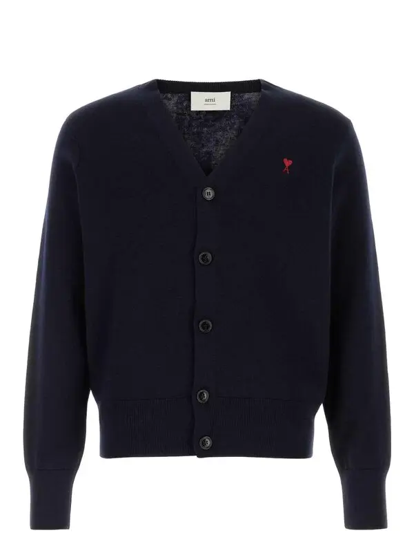 AMI Paris Wool Cardigan - Blue