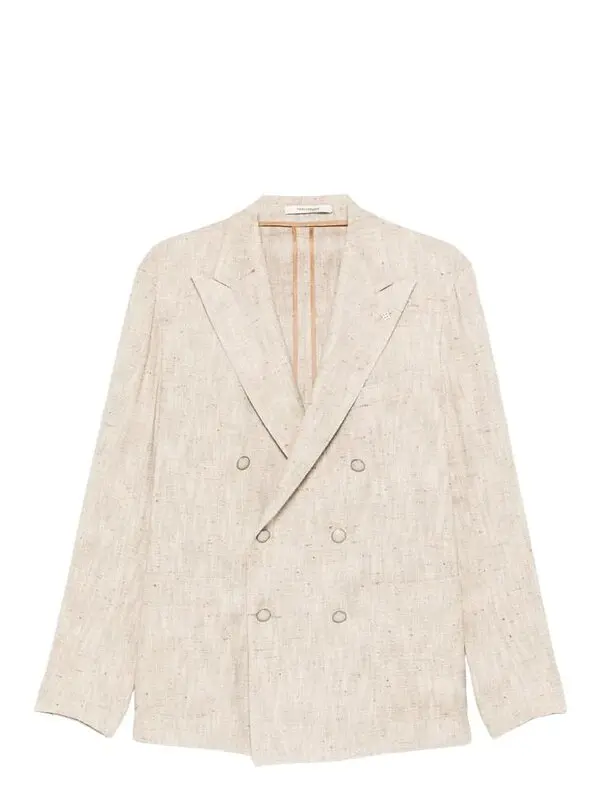 Tagliatore Double-breasted Peak Lapel Blazer - Cream