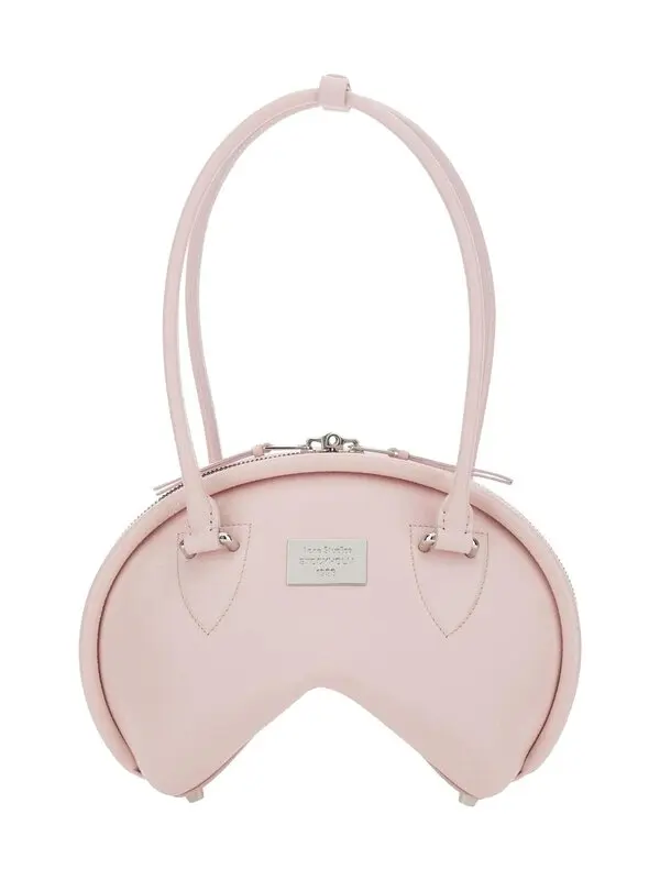 Acne Studios Pink Handbag With Two Top Handles And Logo Plaque On The Front In Leather - Multicolor