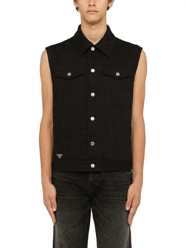 Prada Denim Waistcoat - Black