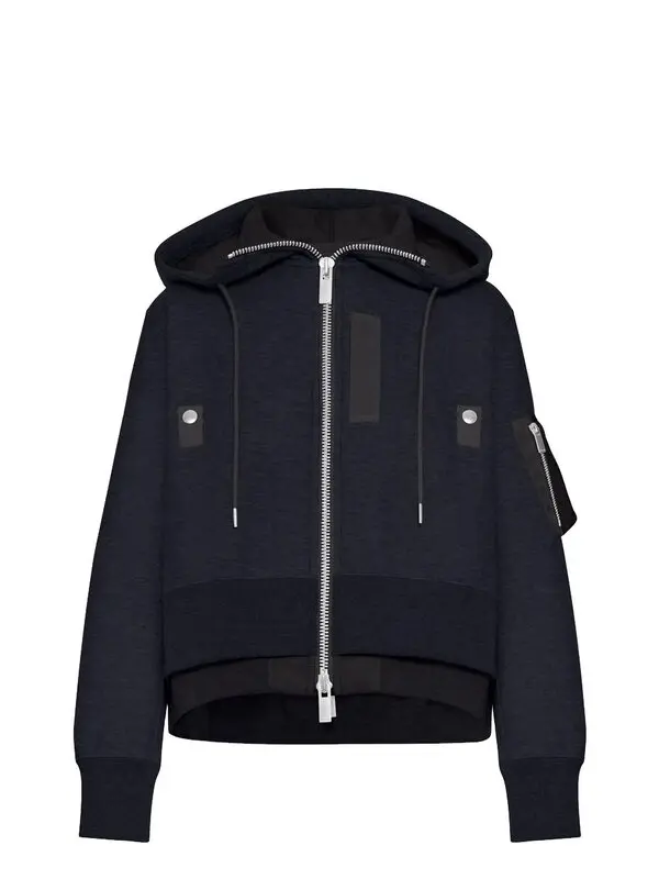 Sacai Cotton Blend Padded Hoodie - Black