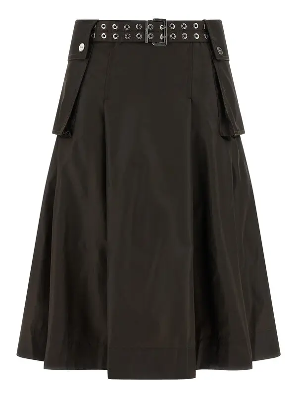 GANNI Duchesse Nylon Skirt - Brown