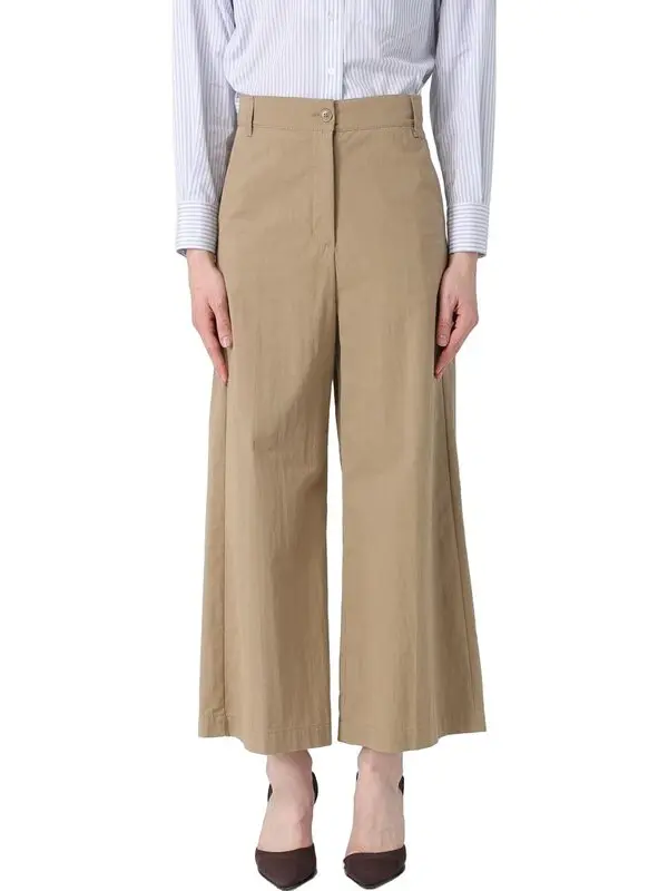 Max Mara Cropped Wide Leg Pants - Brown