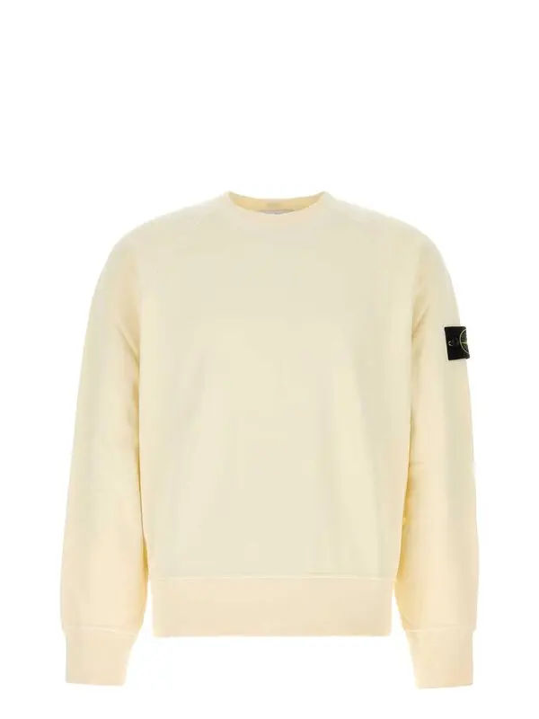Stone Island Ivory Cotton Sweatshirt - White
