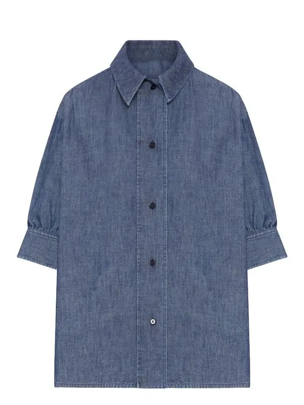 JIL SANDER Short-sleeved Denim Shirt - Blue