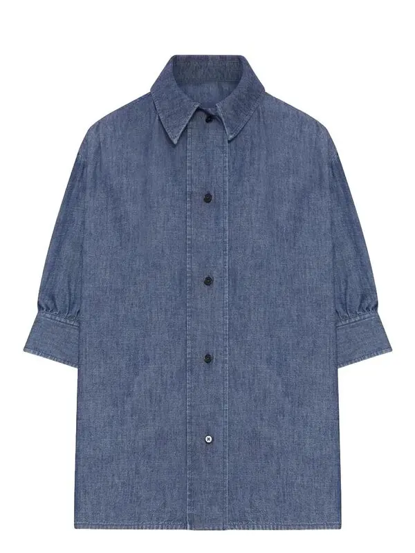 JIL SANDER Short-sleeved Denim Shirt - Blue