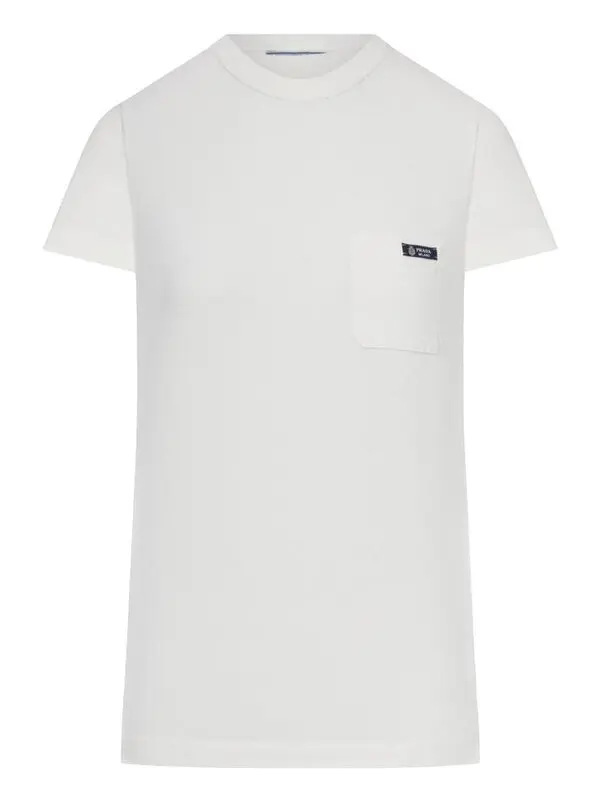Prada Cotton Jersey Crew Neck T-shirt - White