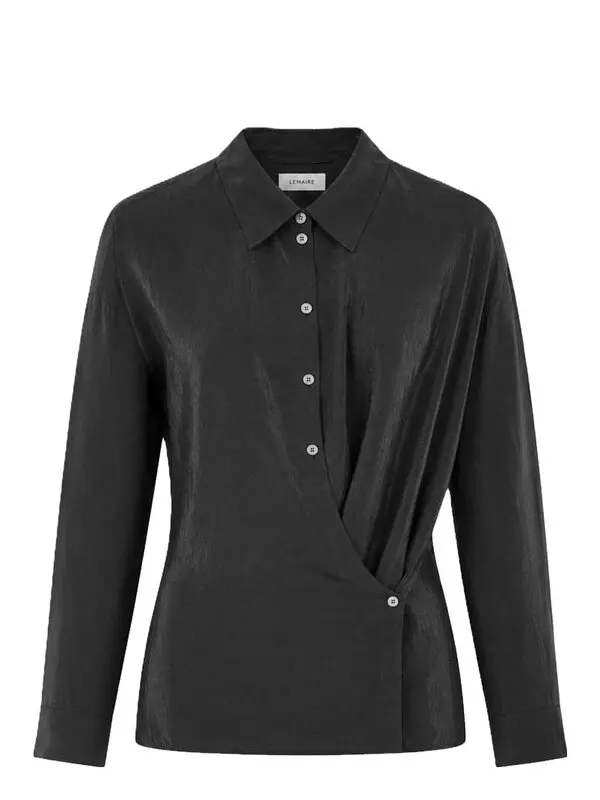 LEMAIRE Straight Collar Twisted Shirt - Black