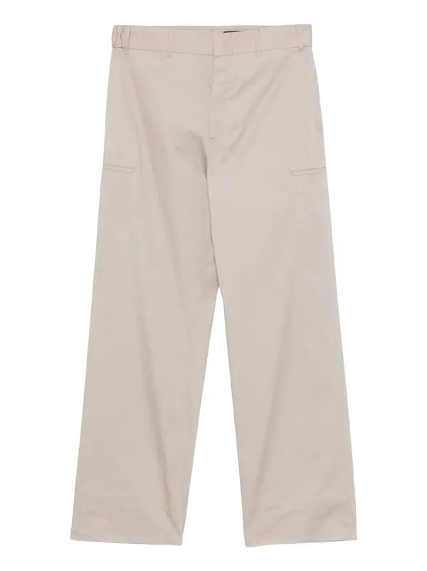 Fendi Straight-cut Cargo Cotton Trousers - Gray