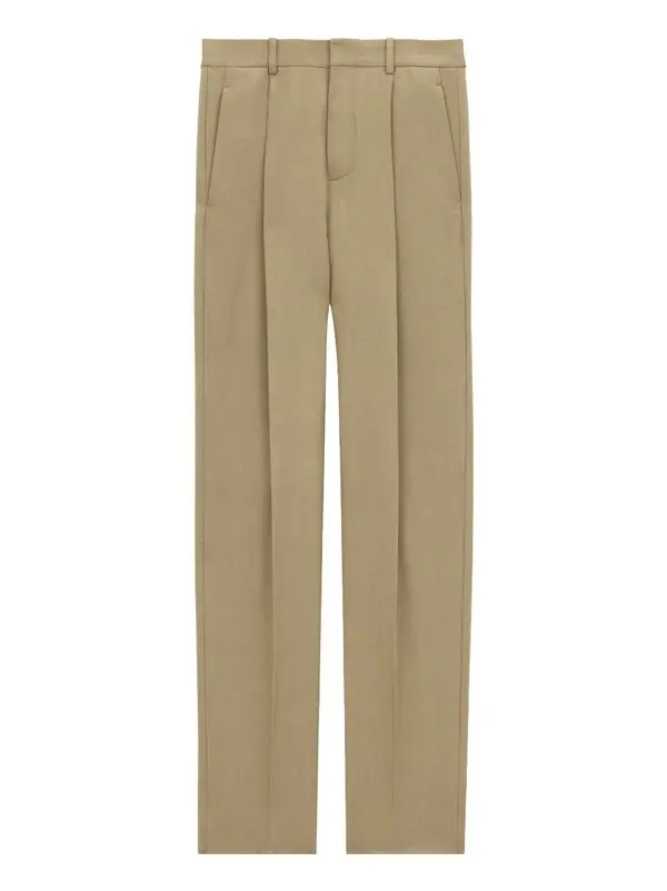 Saint Laurent Wool Gabardine High-waisted Carrot Trousers - Multicolor
