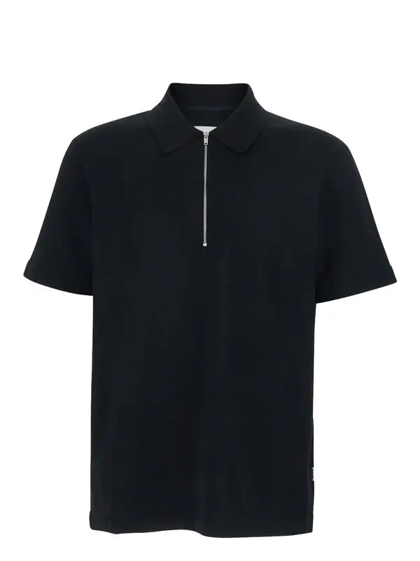 JIL SANDER Polo Shirt With Front Zip Closure And Classic Collar In Cotton For - Black