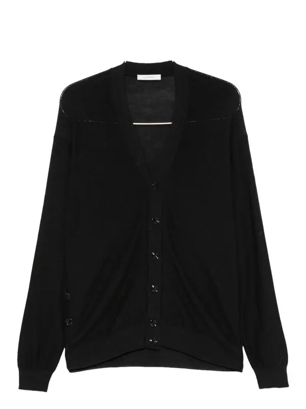 LEMAIRE Wool Blend Twisted Cardigan - Black