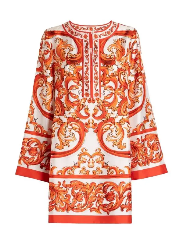 Dolce & Gabbana Maiolica Print Mini Dress - Multicolor