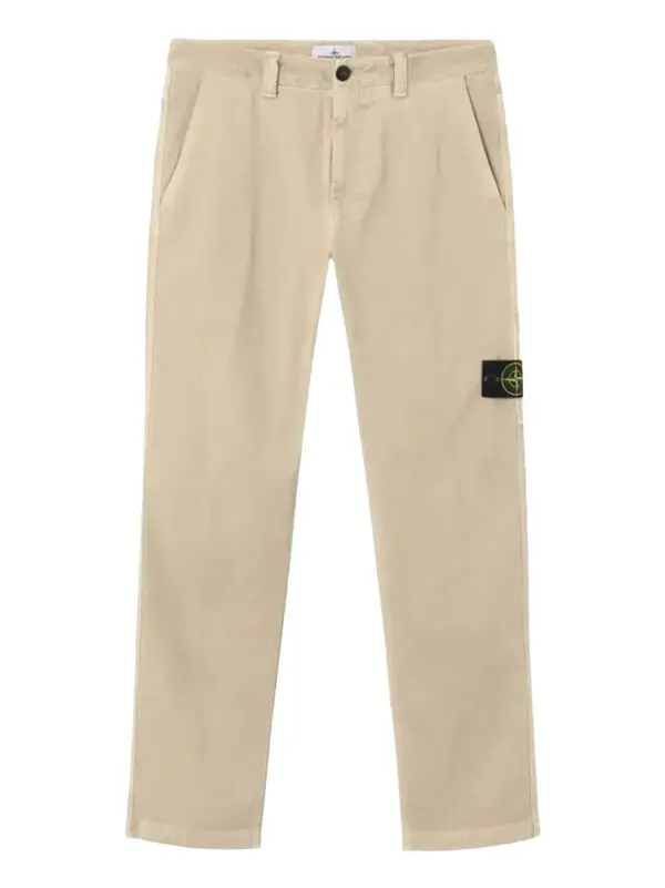 Stone Island Organic Panama Cotton `old` Effect Pants - Multicolor