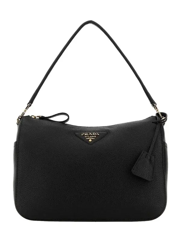 Prada Hammered Leather Bag - Black