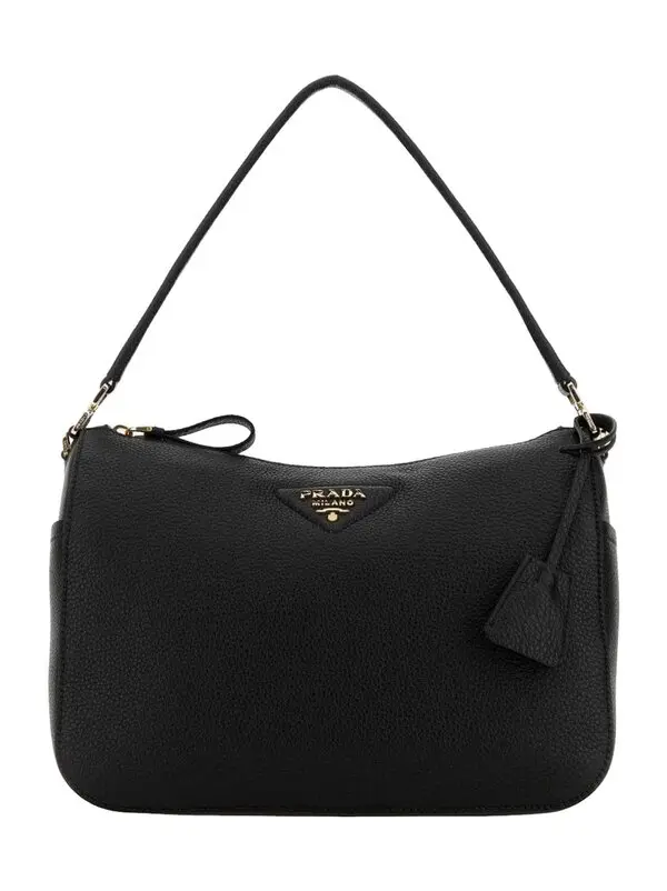 Prada Hammered Leather Bag - Black