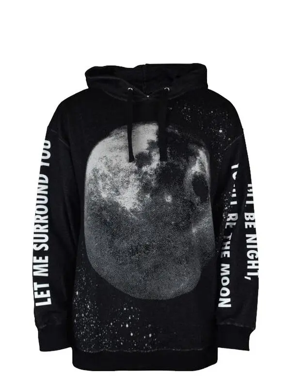 Valentino Garavani Moon Print Oversized Hoodie - Black