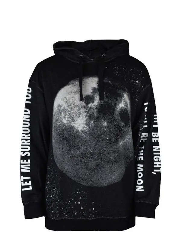 Valentino Garavani Moon Print Oversized Hoodie - Black